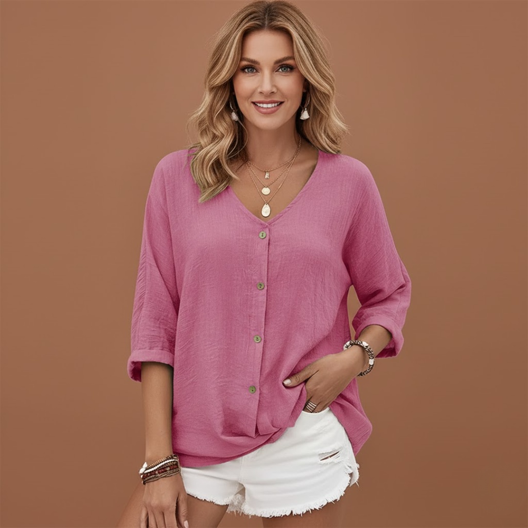 Camille | Blouse boutonnée à manches longues pour femmes – Lunor Montréal